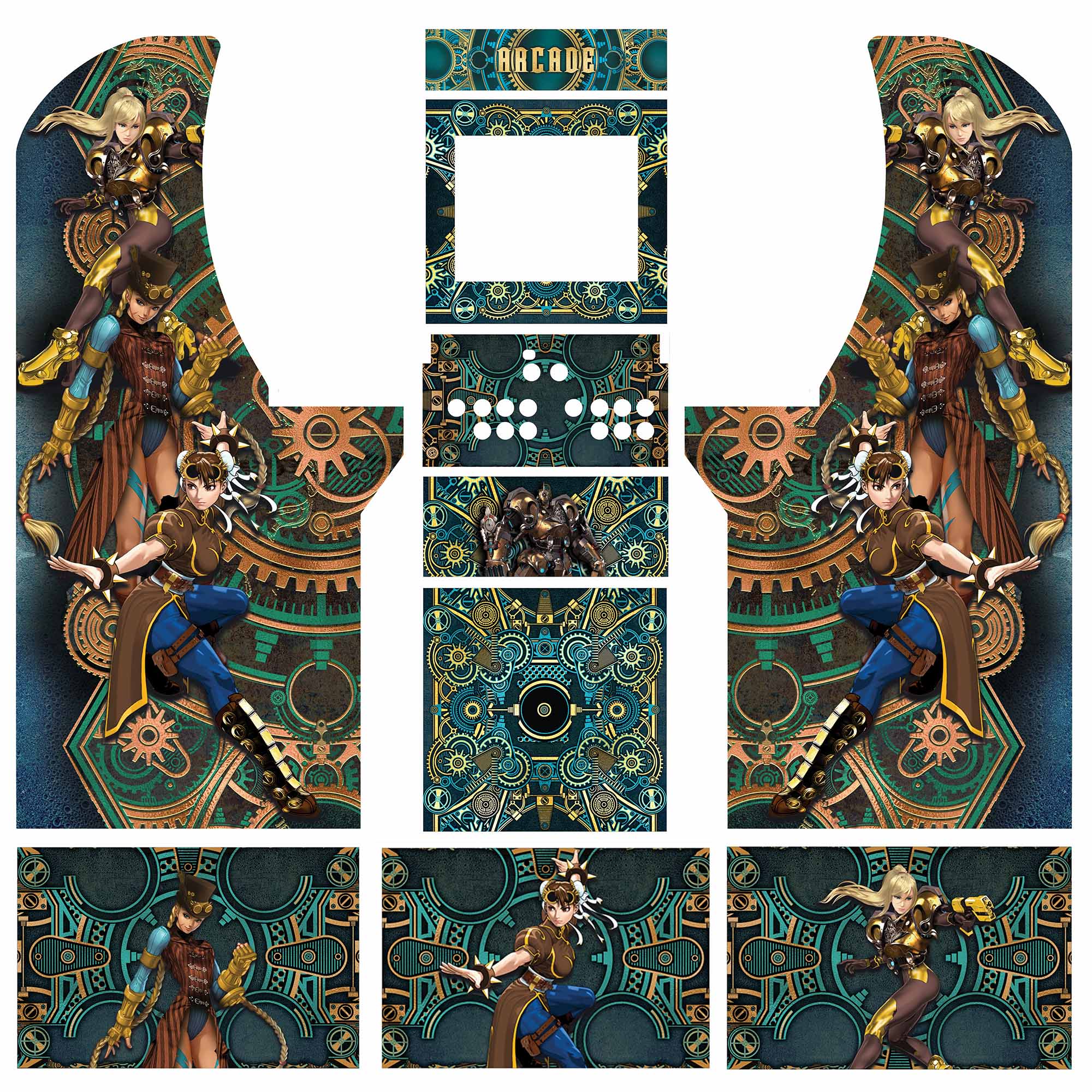 Arcade1up Control Panel Custom Graphics, Riser Decals & Side Art - Game ...