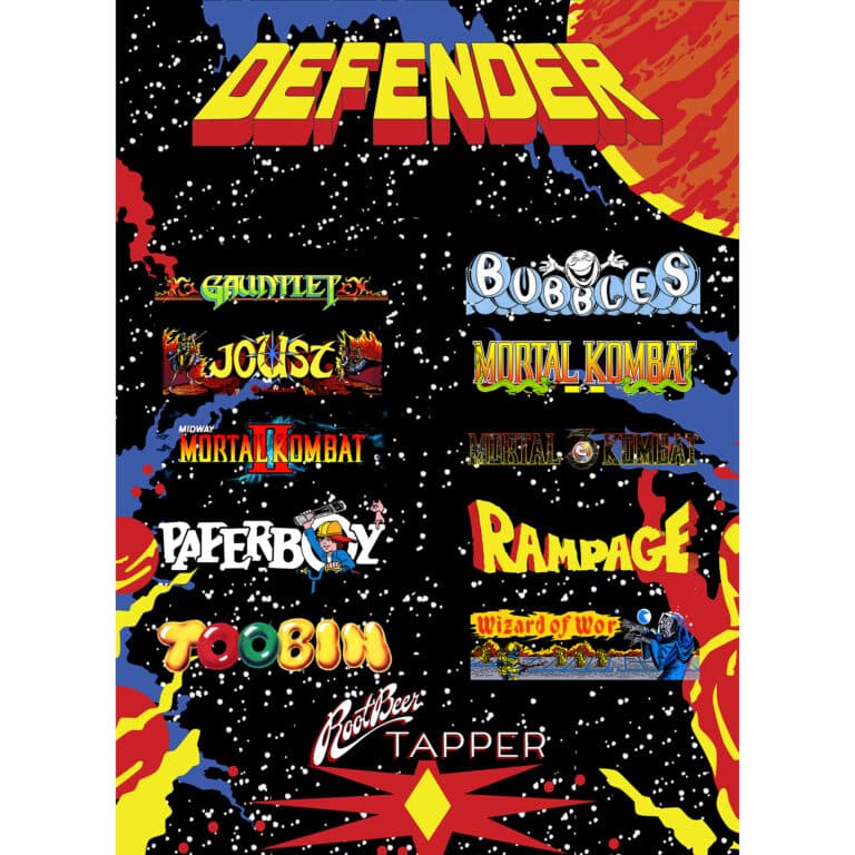 Defender Theme Coin Door Arcade 1Up - GameOnGrafix