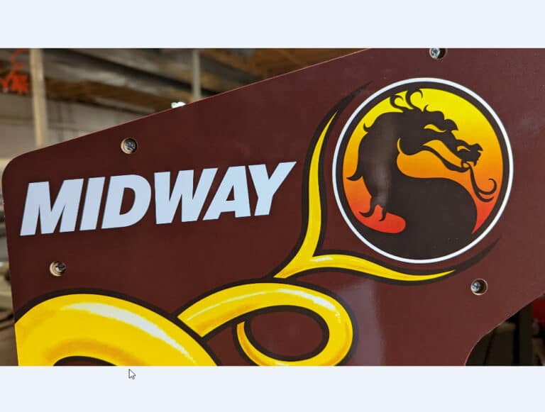 Midway Logo For Arcade1up Mortal Kombat 30th Anniversary Free Shipping!