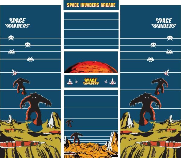 Space Invaders V2- 3/4 Micro Center Arcade Graphics - GameOnGrafix