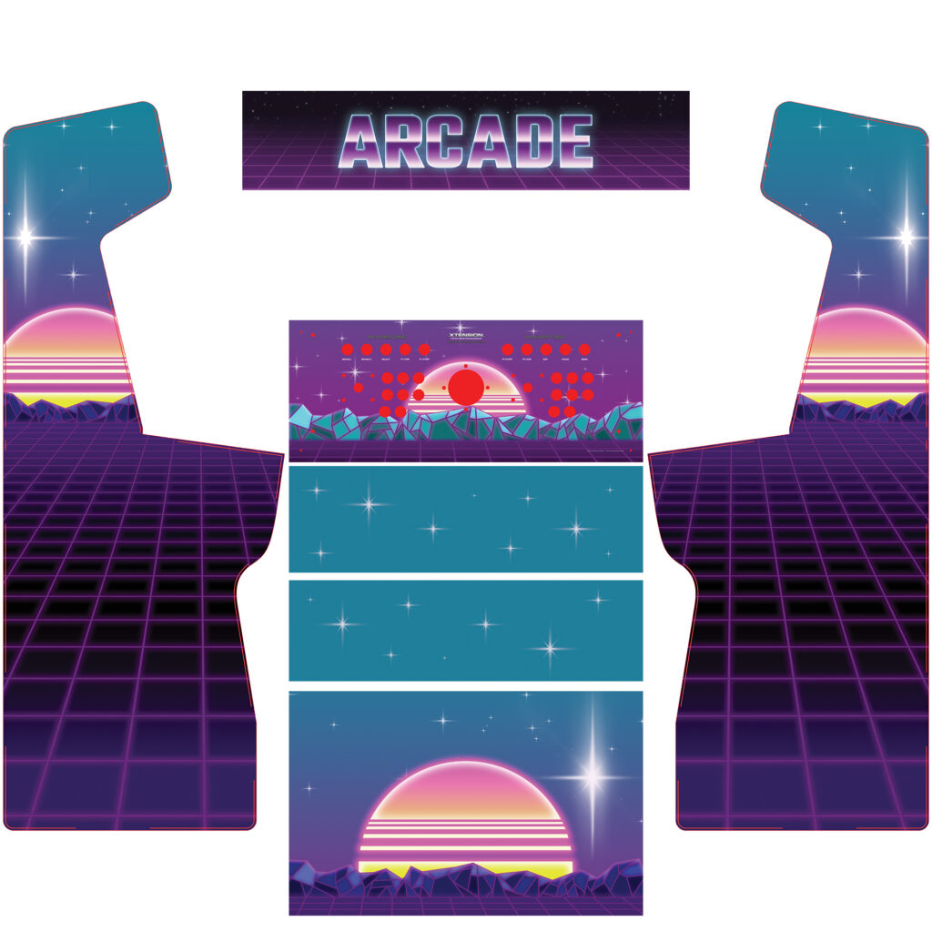 Dark Vaporwave RecRoom Masters 32" Graphics - GameOnGrafix