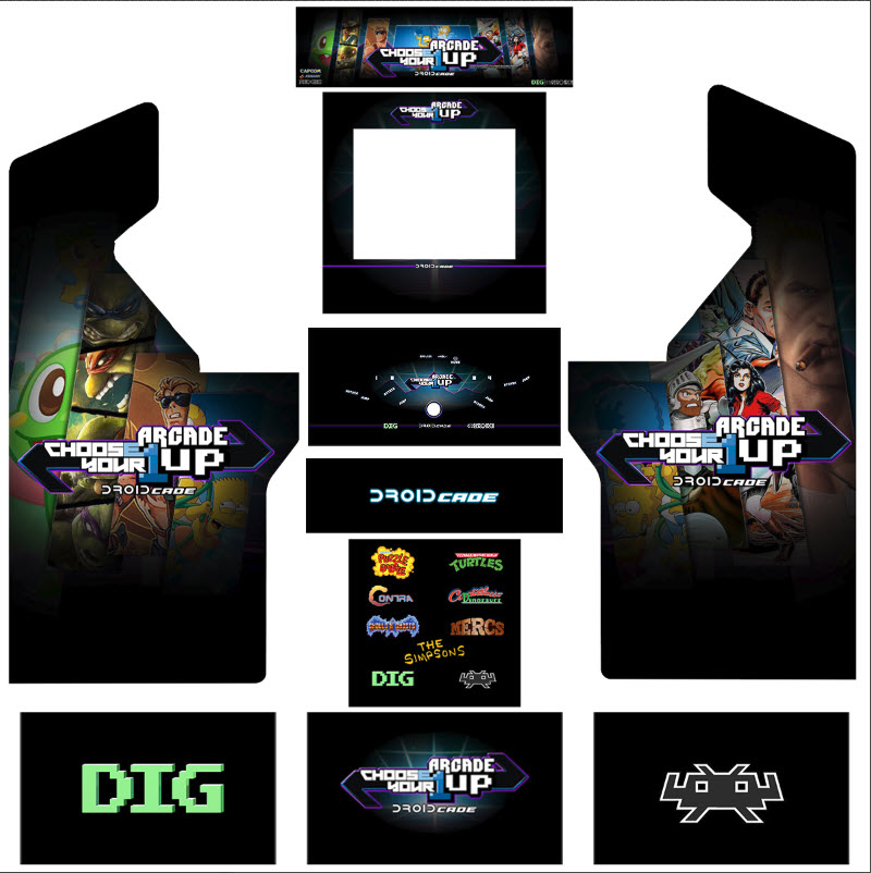 DroidCade Arcade1Up Graphic Sticker Set/Kit - GameOnGrafix